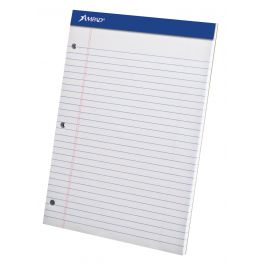 Ampad® Perforated Pads, 3-Hole punched, Wide Rule, Micro Perf, 50 ...
