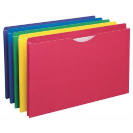 Colour Reinforced File Jacket, 1" Exp, Legal, Assorted