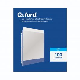 Oxford® Heavyweight Non-Glare Sheet Protectors, Matte Finish, Letter ...