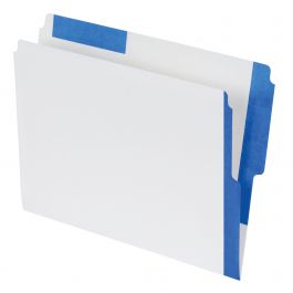 End Tab Folder with Coloured Strips, Letter, Drk. Blue
