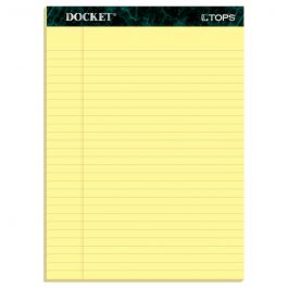 TOPS Docket Writing Pads, 8-1/2" x 11-3/4", Legal Rule, Canary Paper ...