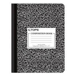 TOPS Composition Book, 9-3/4" x 7-1/2", College Rule, Black Marble ...