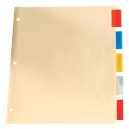 Oxford® Premium Insertable Tab Dividers - 5 Tabs, Letter-Size, Assorted ...